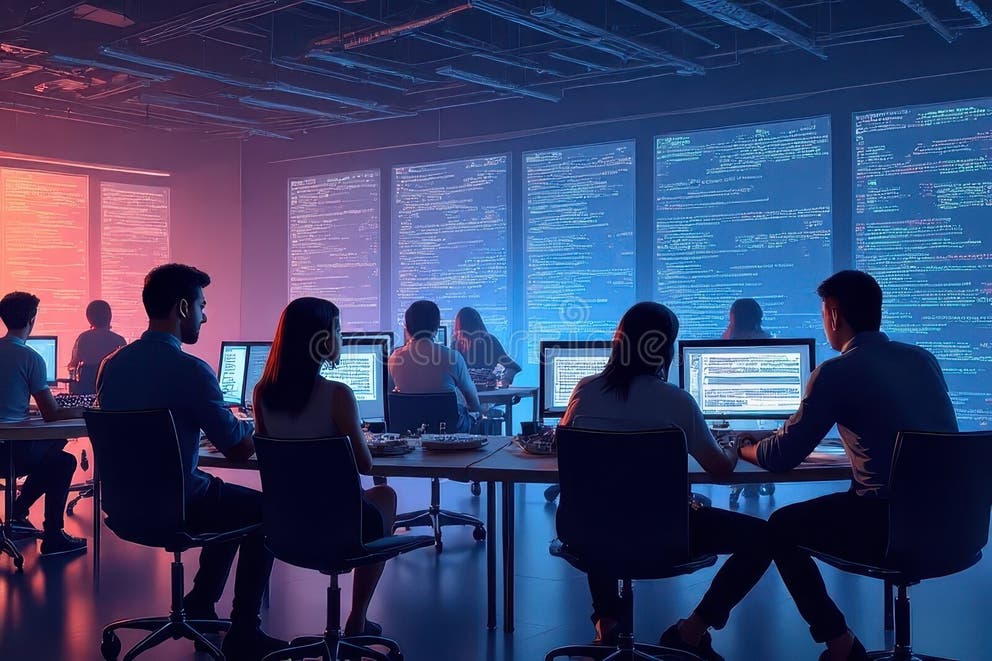 Community of Open Source Software Stock Illustration - Illustration of ...