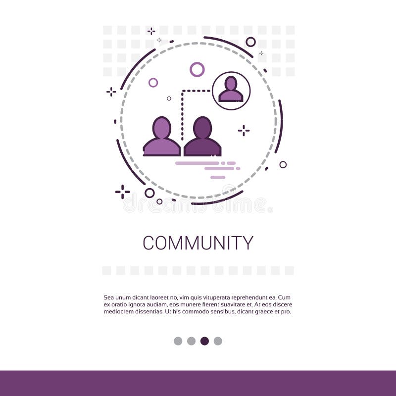 Community People Group Social Network Communication Web Banner with ...
