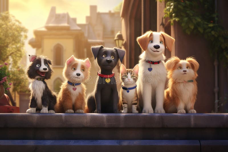 Community Pet Adoption Event Bringing Together Stock Illustration ...