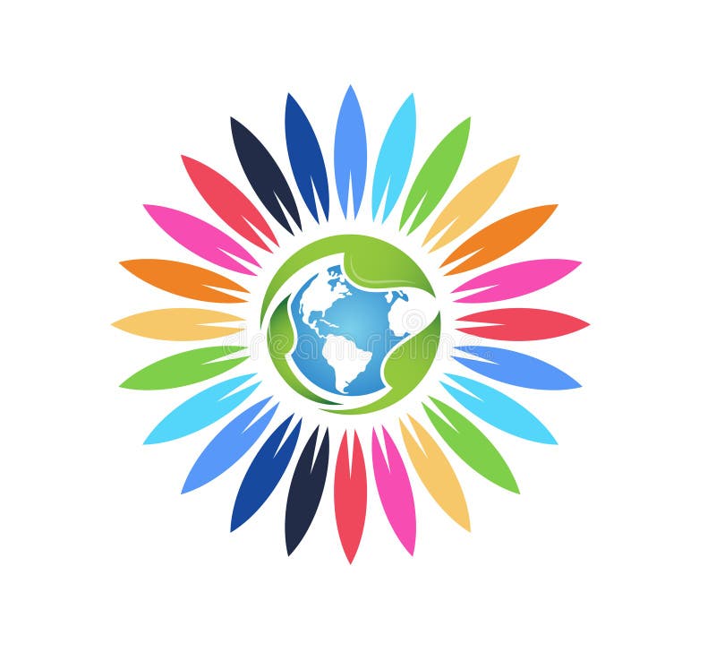 A Community Protection Globe Doing Recycling. Stock Vector ...