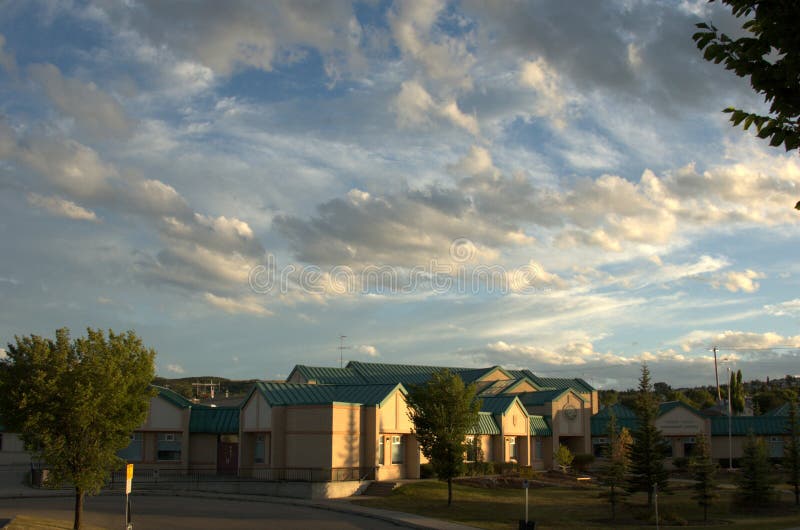 Community School Under the Light of Sunset Editorial Image - Image of ...