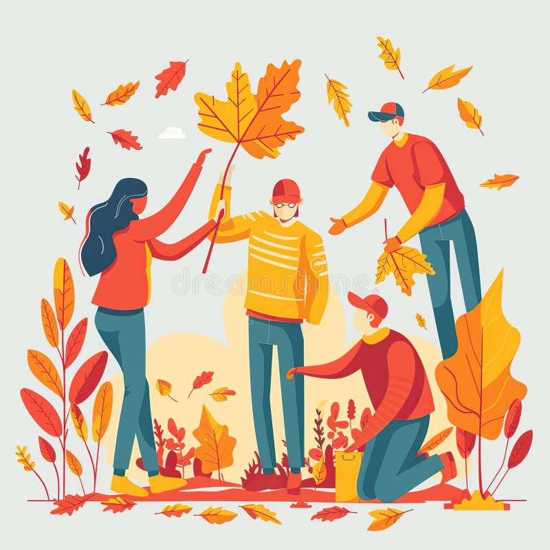 Community Service Background with Autumn Elements for National Make a ...