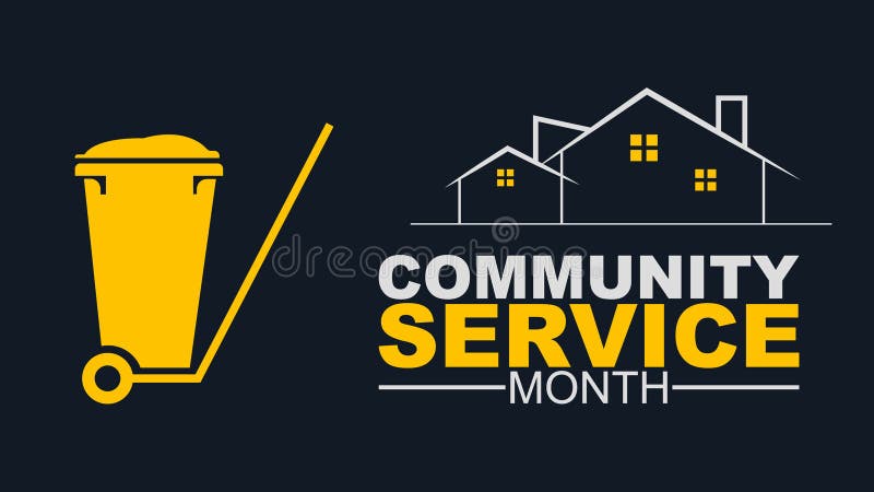 Community Service Month, Give Back, Make an Impact Stock Illustration ...
