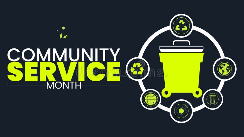 Community Service Month, Give Back, Make an Impact Stock Illustration ...