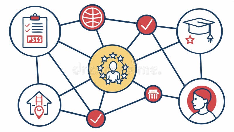 Community Service Network, Volunteer and Social Work Vector Design ...