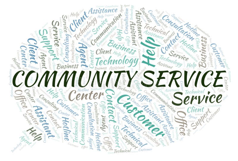 Community Service Word Cloud Stock Illustration - Illustration of ...