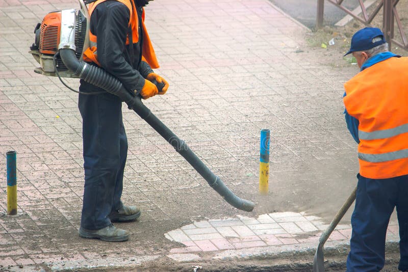 Community Service Workers Clean the Sidewalk Editorial Stock Image ...