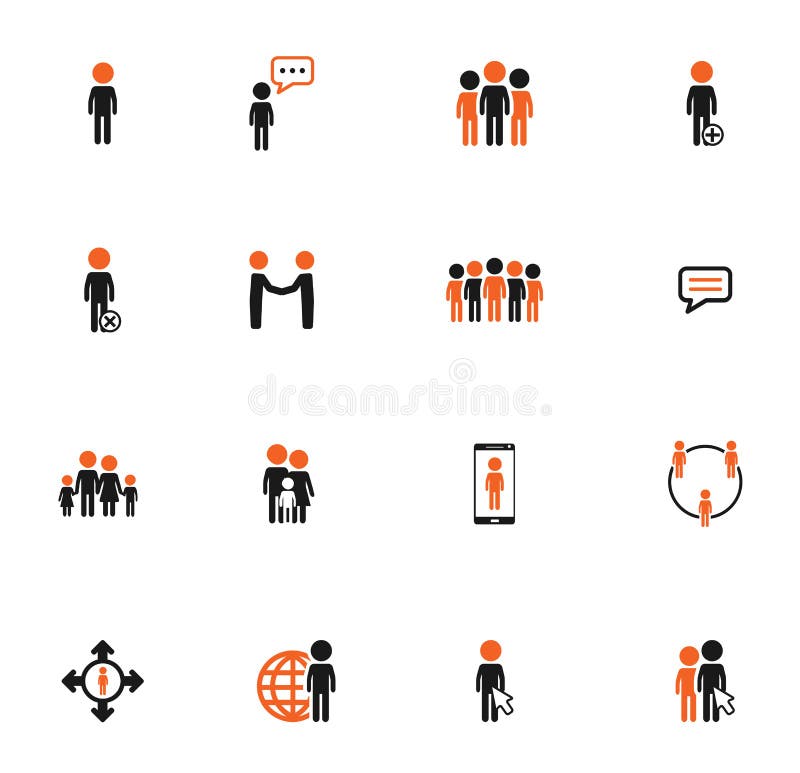 Community simply icons stock vector. Illustration of woman - 66017889