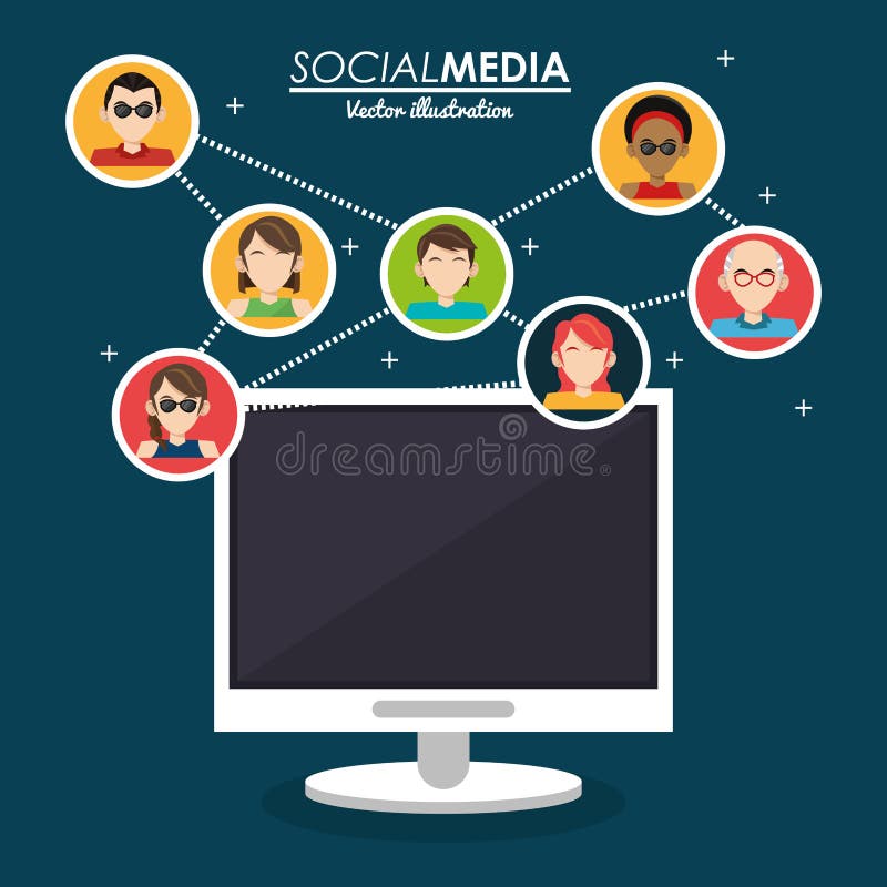 Community Social Media Computer System Stock Vector - Illustration of ...
