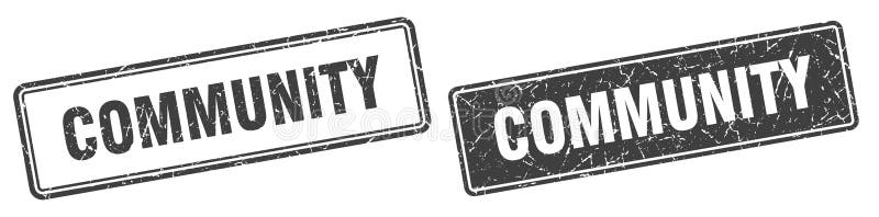 Community Stamp Set. Community Square Grunge Sign Stock Vector ...