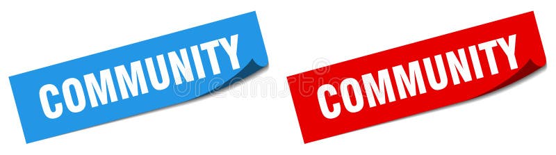 Community Sticker. Community Sign Set Stock Vector - Illustration of ...