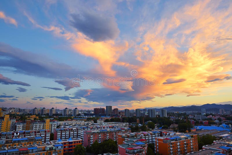 Community sunset, Beijing stock image. Image of living - 55399007
