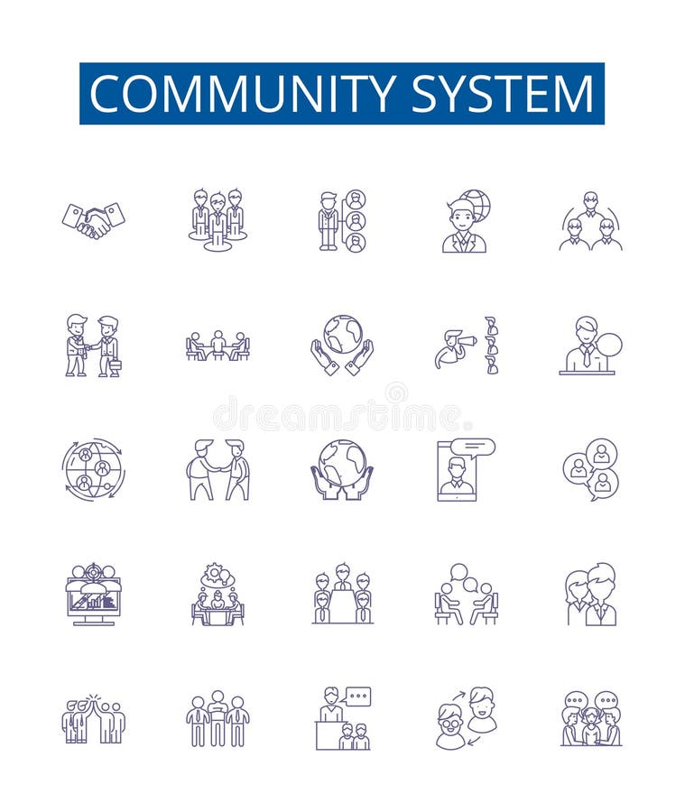 Community System Line Icons Signs Set. Design Collection of Social ... Community System Line Icons Signs Set. Design Collection of Social ...