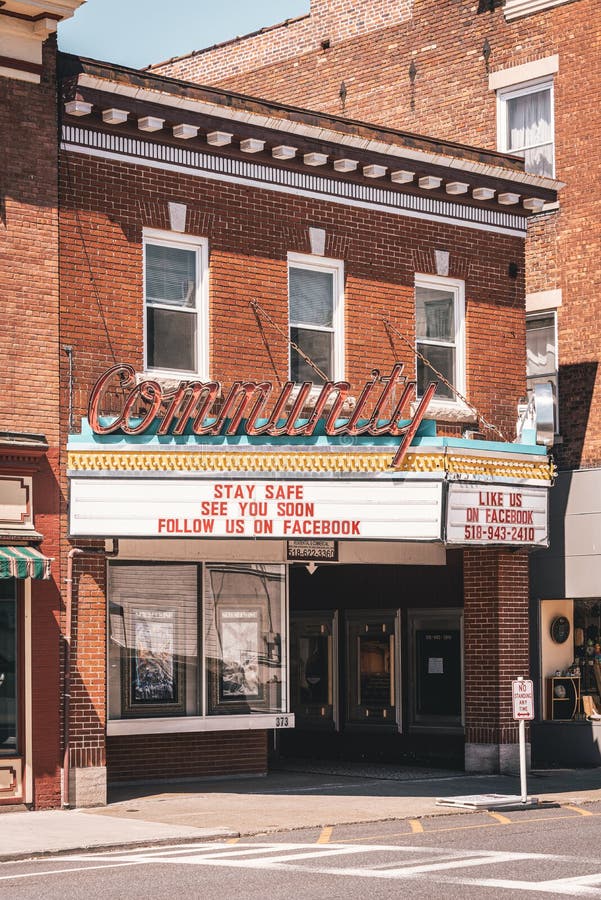 Community Theatre Sign, Catskill, New York Editorial Image - Image of ...