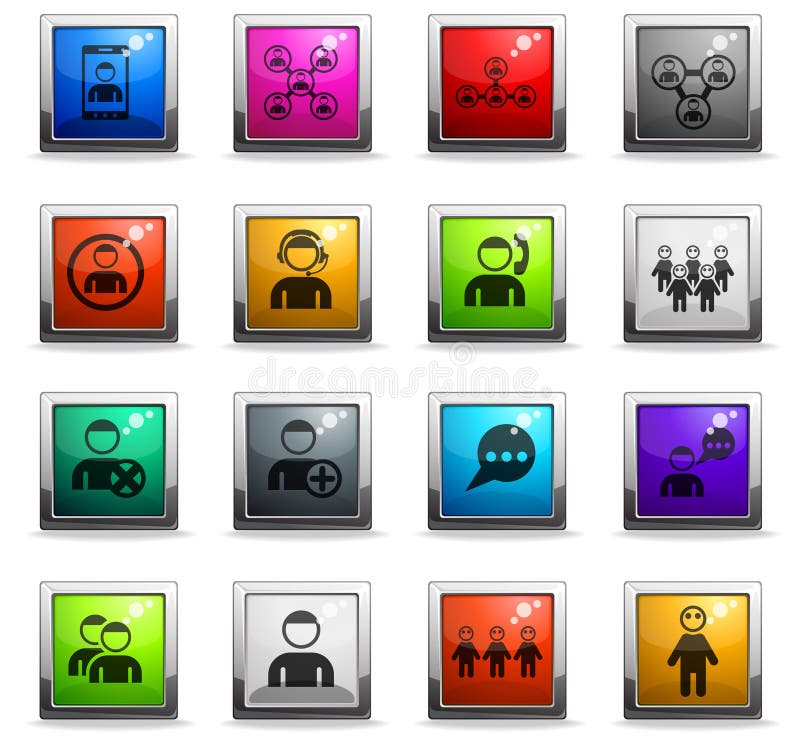Community icon set stock vector. Illustration of vector - 122263119