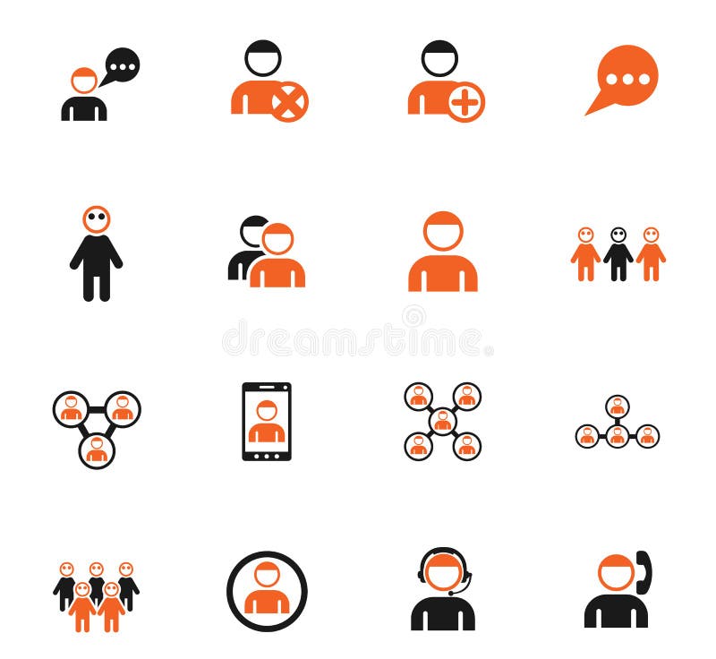 Community color icon set stock vector. Illustration of friendship ...