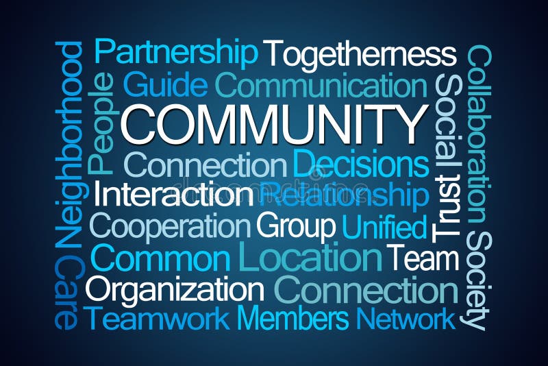 Community word cloud stock illustration. Illustration of message - 17739069