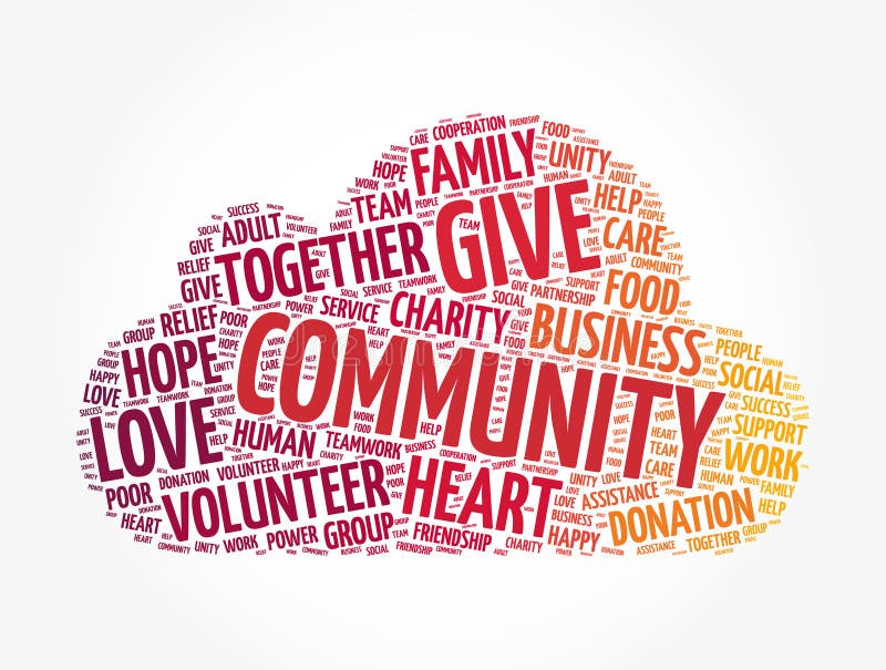 Community Heart Word Cloud Collage, Social Concept Background Stock ...