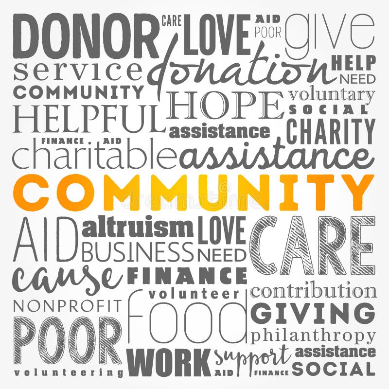 Community Word Cloud Collage Stock Illustration - Illustration of ...