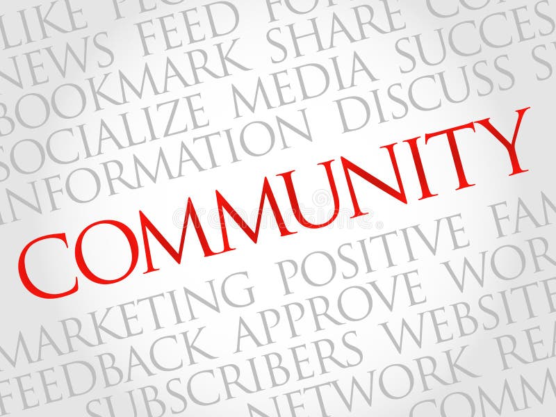 Community word cloud stock illustration. Illustration of media - 205330783