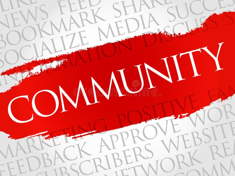 Community Word Cloud Collage Stock Illustration - Illustration of ...