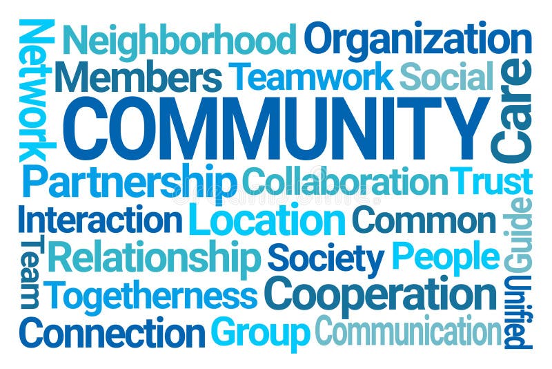 COMMUNITY word cloud stock illustration. Illustration of innovation ...