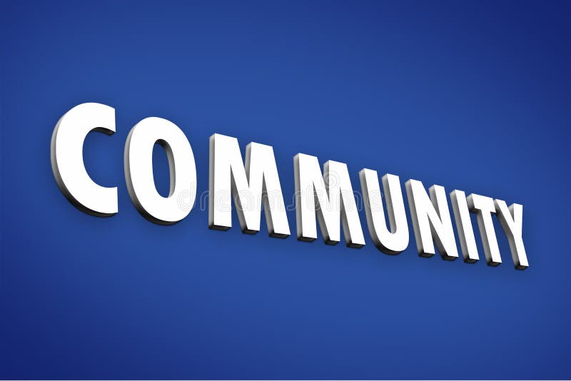 COMMUNITY - Word Concept Illustration in 3D Stock Illustration ...