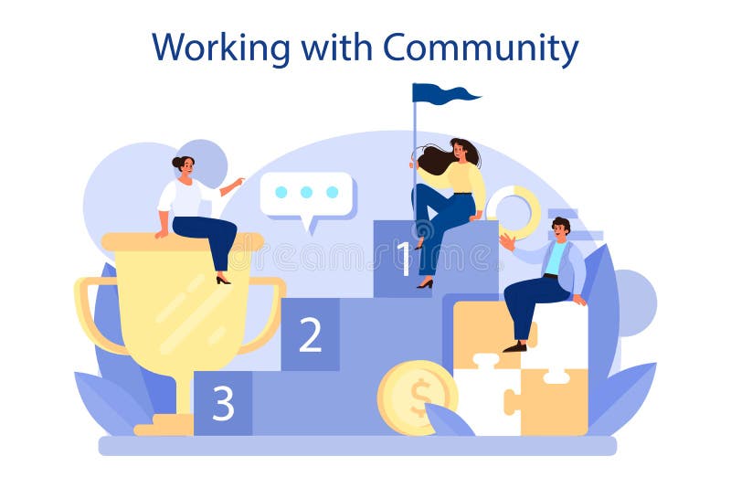 Community Working Together stock illustration. Illustration of helpful ...