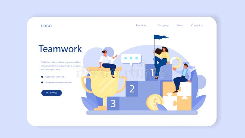 Community Working Web Banner or Landing Page. Team Building Stock ...