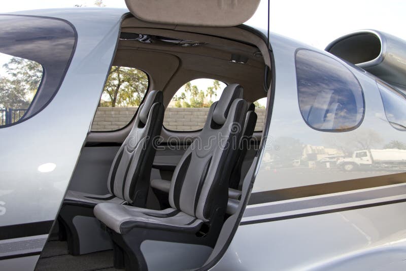 Luxury Commuter Jet Aircraft Cabin Seating Stock Photo - Image of ...
