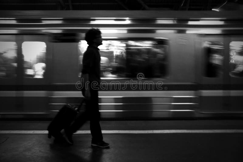 Commuter Life at Jakarta stock image. Image of blur - 115744577