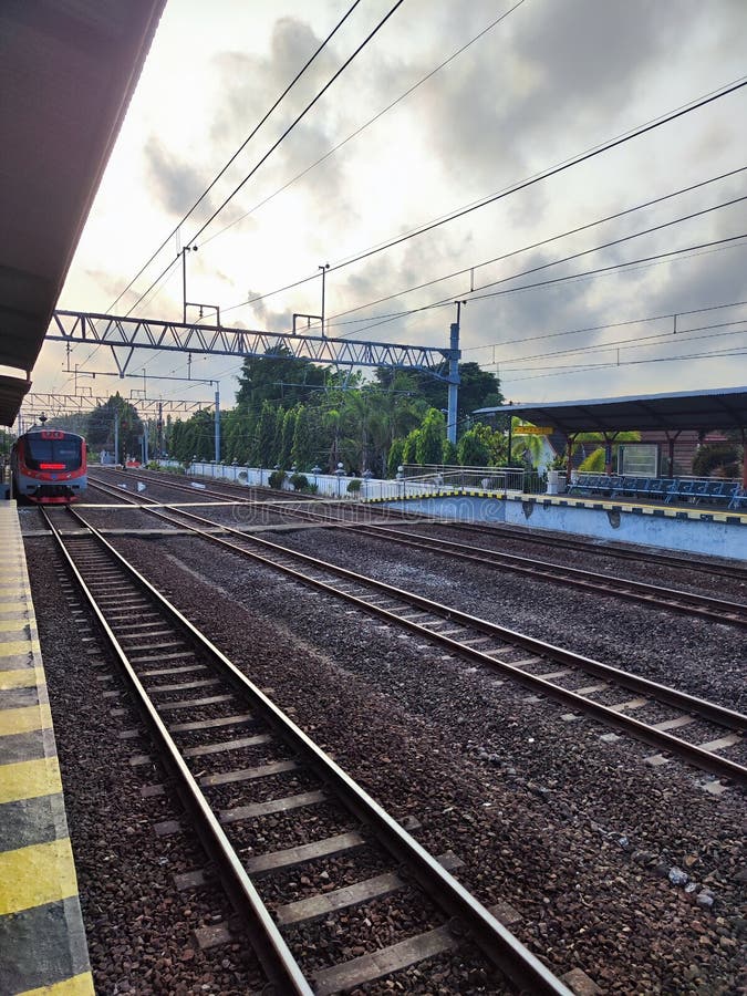 Commuter Line Arrival in the Morning Stock Photo - Image of railway ...