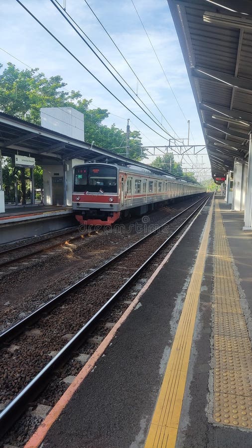 The Commuter Line Depok the Morning View Stock Image - Image of line ...