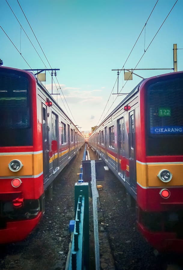 Commuter Line Train To Cikarang in the Afternoon Stock Photo - Image of ...