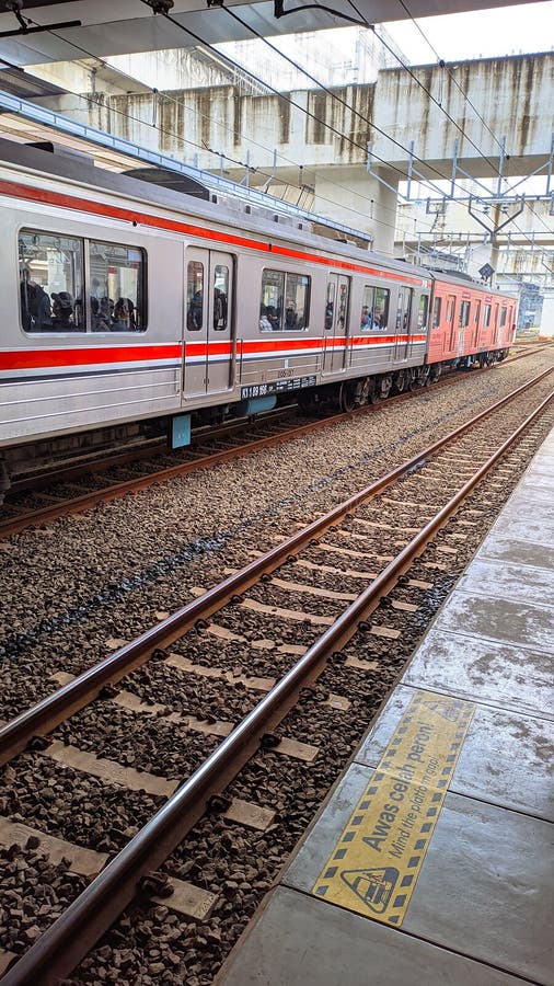 Commuter Line Transit in Manggarai Station Stock Photo - Image of ...