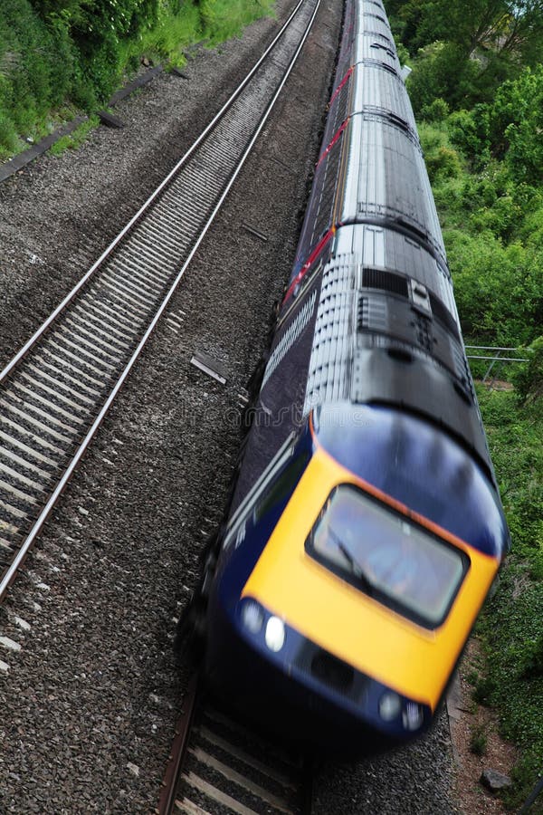 Commuter Train Passing Signals Stock Image - Image of commuter, train ...