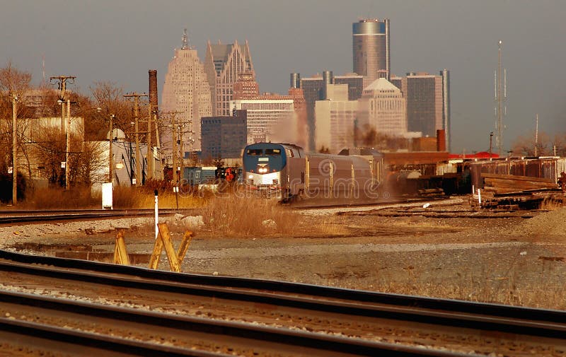 Commuter train stock photo. Image of railway, detroit - 10446826