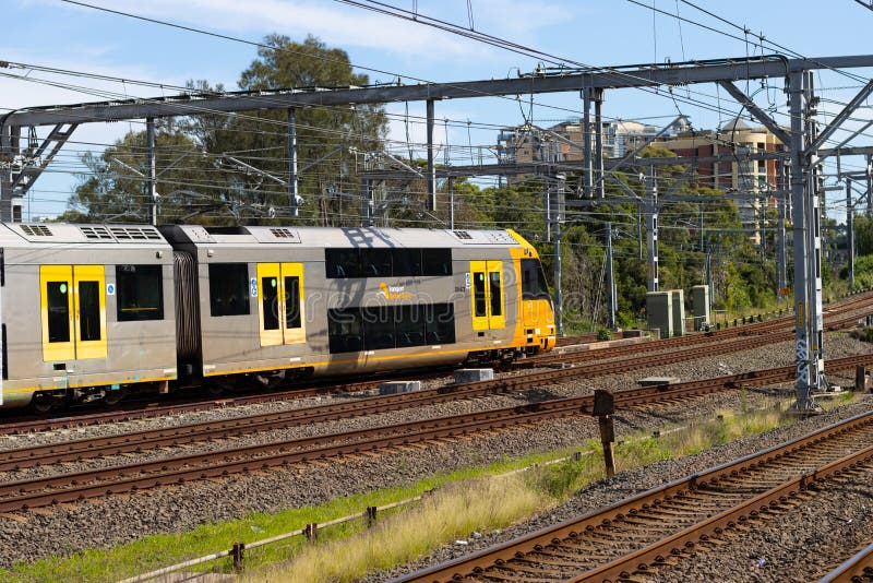 Commuter Train Approaching Central Train Station Sydney NSW Australia ...