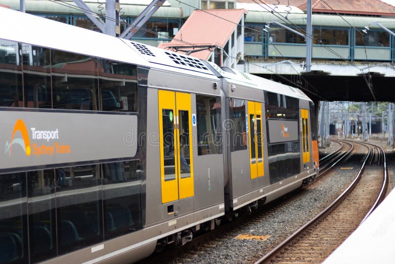 Commuter Train Approaching Central Train Station Sydney NSW Australia ...