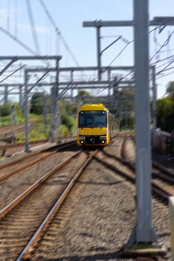 Commuter Train Approaching Central Train Station Sydney NSW Australia ...