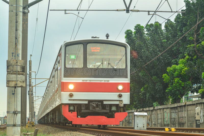 Commuter Trains Pass Directly. Editorial Photo - Image of commuter ...