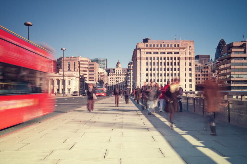 Commuters in London stock image. Image of bleach, abstract - 19043091