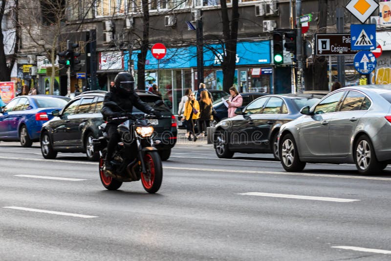 Commuters and Office Workers on Motorcycle during Rush Hour Traffic ...