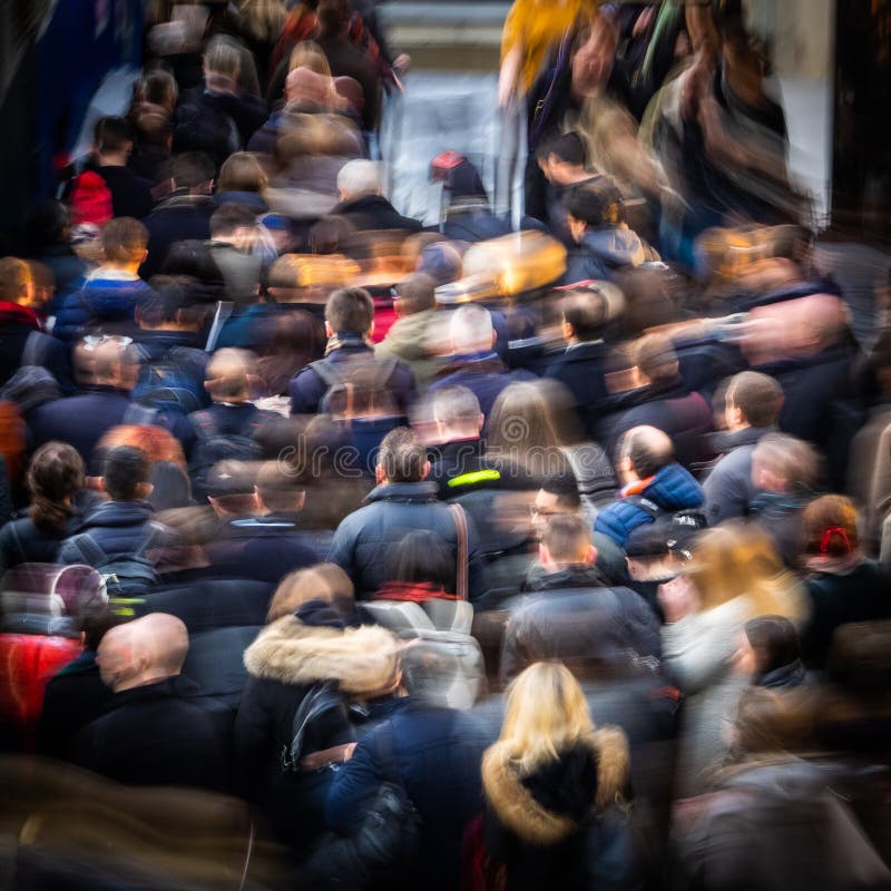 Rush Hour with a Blurred Commuting Crowd Editorial Image - Image of ...