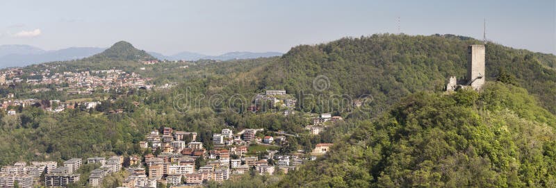 Como - the Castle Cestello Baradello and the City among the Mountains ...