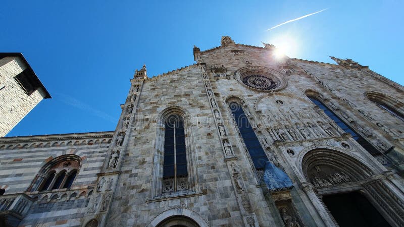 Como Cathedral, Como, Italy (Front View with Sunlight) Stock Photo ...