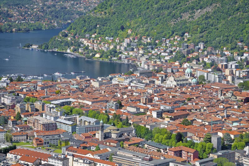Como - the the City with the Cathedral and Lake Como Stock Image ...