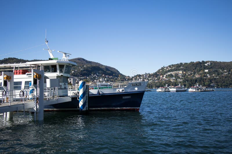 Como city italy port area editorial photography. Image of area - 296680467
