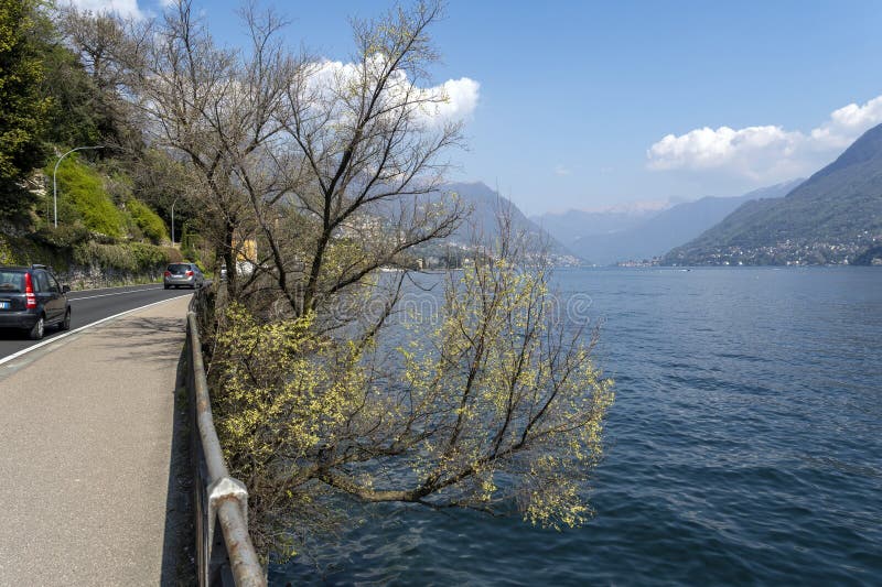 Spring View of Lake Como from the Town of Como Stock Photo - Image of lago, landscape: 374660122