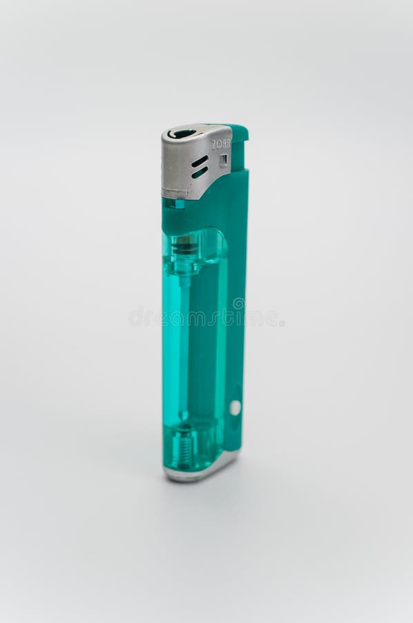 Disposable Gas Lighter Isolated on a White Background with Text ...